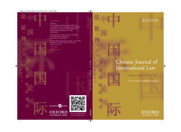 (PDF) Chinese Journal of International Law Volume 12 | Number 4 ...