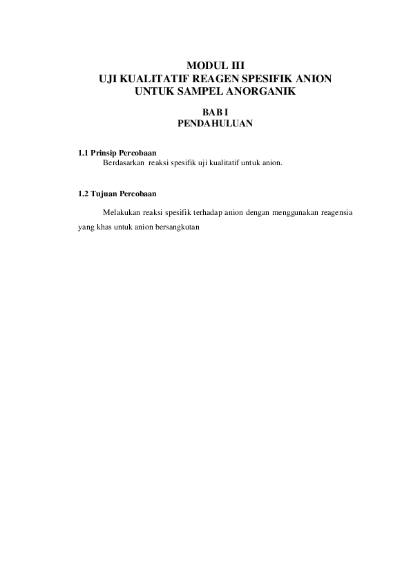 (DOC) MODUL III ANION b