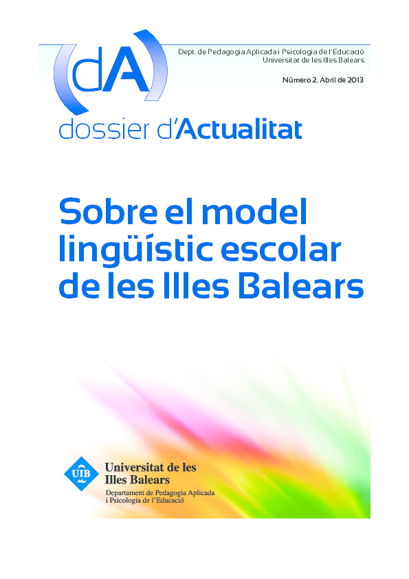 (PDF) Dossier "Sobre el model lingúístic escolar de les Illes Balears ...