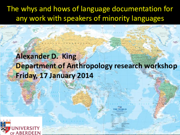 (PPT) The whys and hows of language documentation for any work with ...