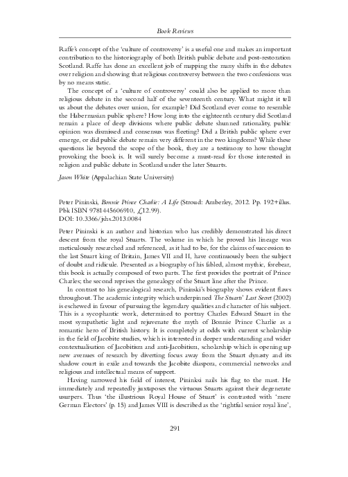 (PDF) Bonnie Prince Charlie: A Life by Peter Pininski