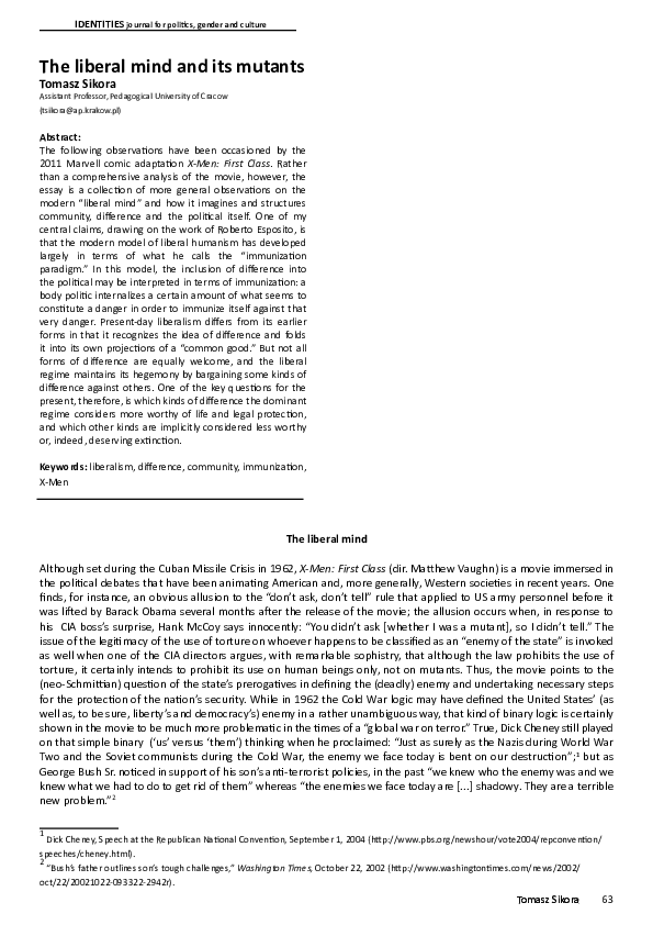 (PDF) The Liberal Mind and Its Mutants