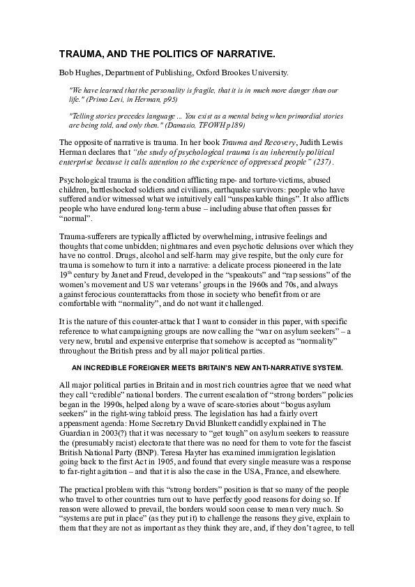 (DOC) Narrative and Trauma