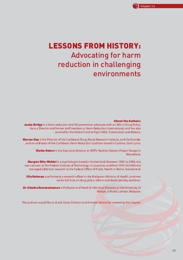 (PDF) Lessons from history: Advocating for harm reduction in ...