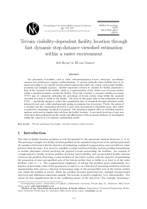 (PDF) Terrain visibility-dependent facility location through fast dynamic step-distance viewshed ...