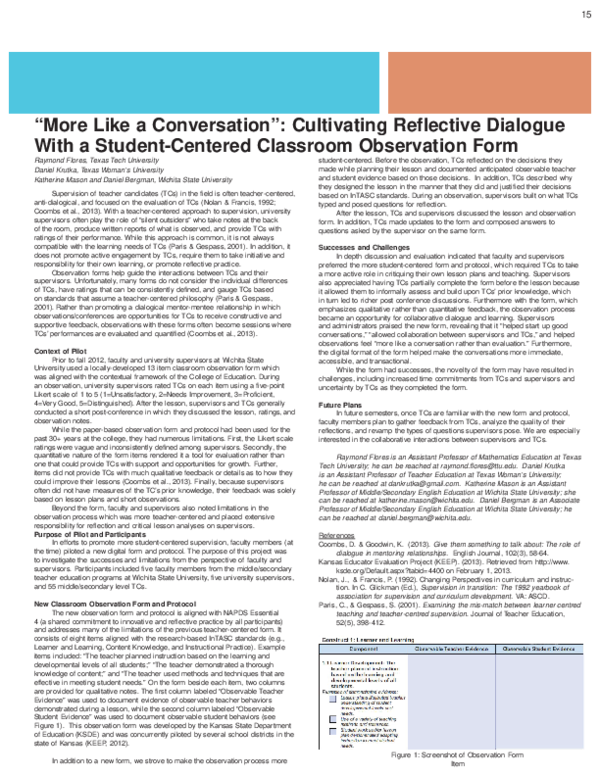 (PDF) “More like a conversation”: Cultivating reflective dialogue with ...