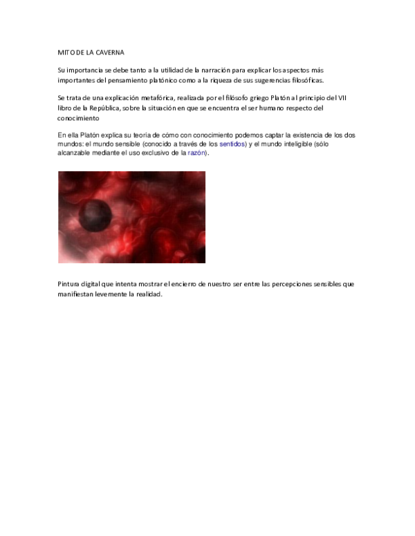 (DOC) MITO DE LA CAVERNA