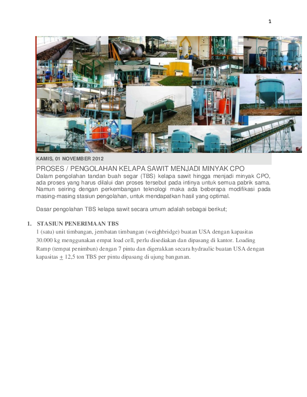 (DOC) Stasiun pabrik kelapa sawit