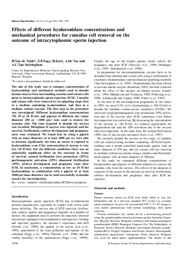 (PDF) Effects of different hyaluronidase concentrations and mechanical ...