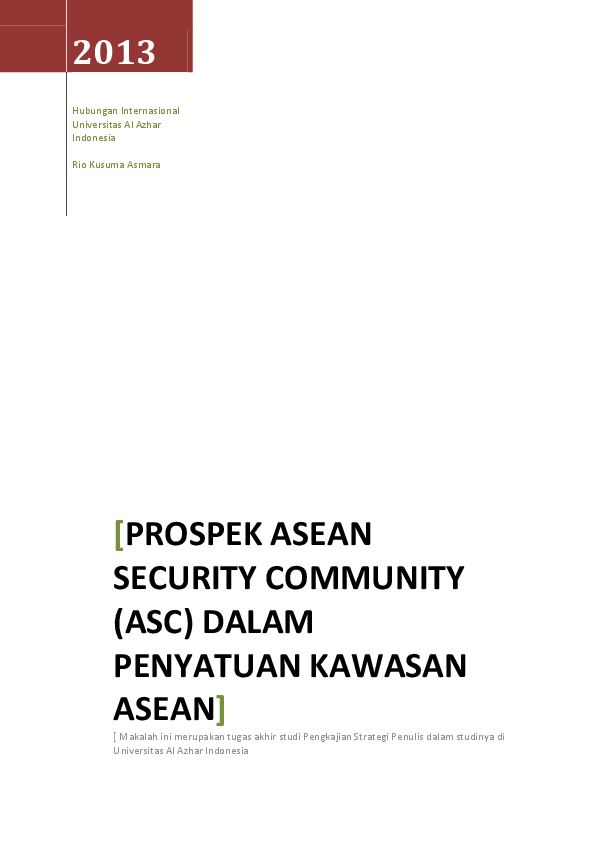 (DOC) ASEAN Security Community