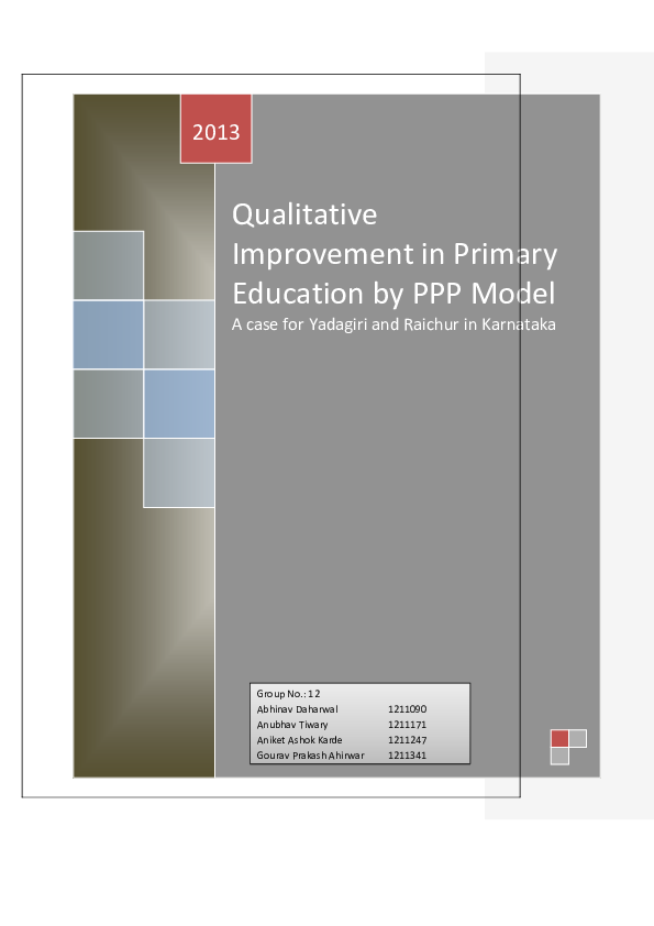 (DOC) PPP Model for the improvement is education in India