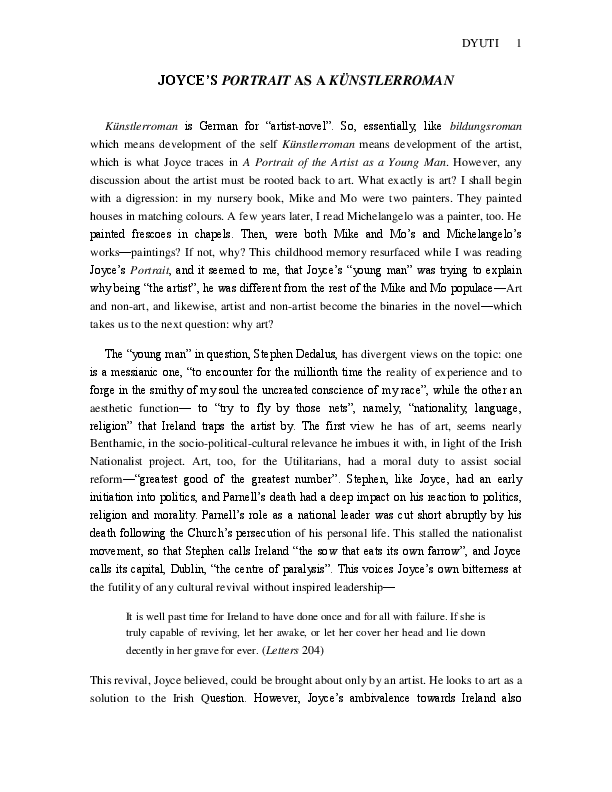 (DOC) Joyce Künstlerroman