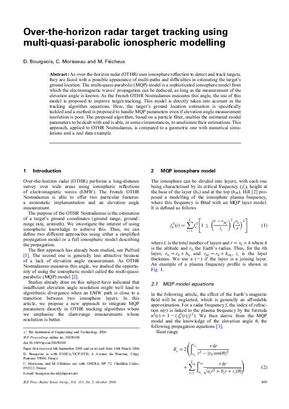 (PDF) Over-the-horizon radar target tracking using multi-quasi ...