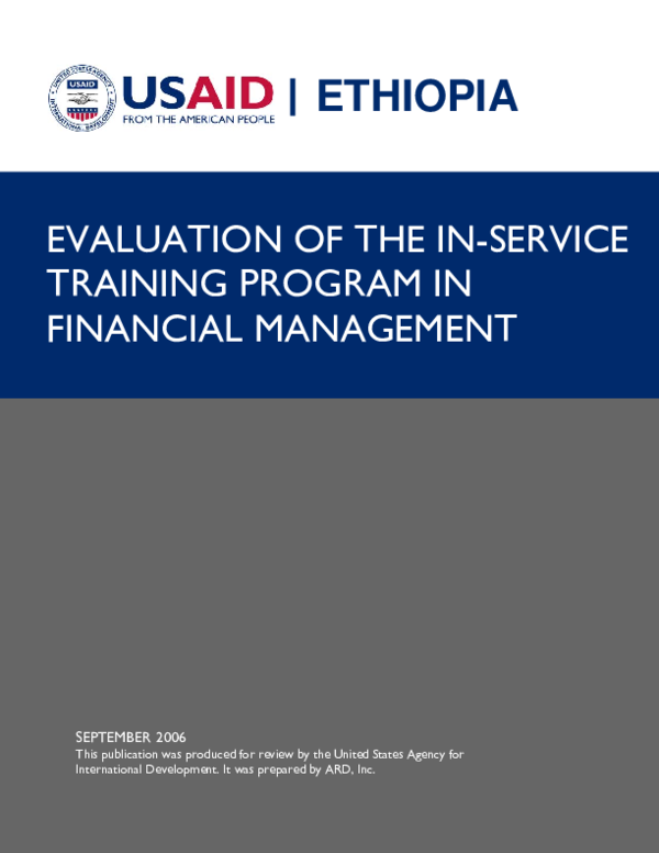 (PDF) EVALUATION OF THE IN-SERVICE TRAINING PROGRAM IN FINANCIAL MANAGEMENT