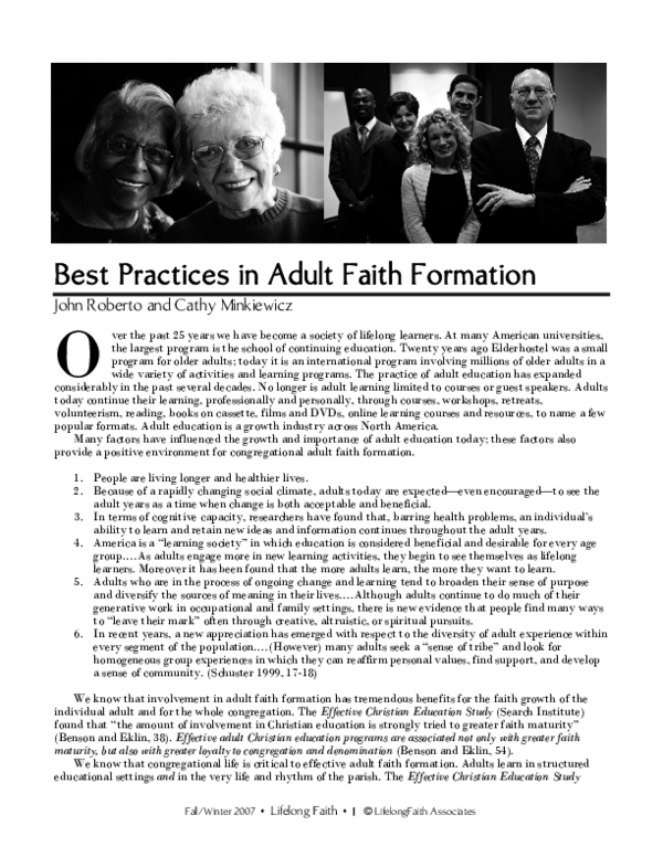 (PDF) Best Practices in Adult Faith Formation