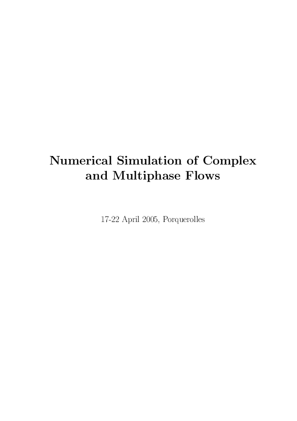 Proceedings Numerical Simulations of Complex Flows