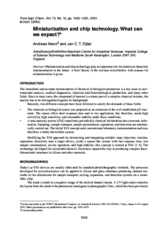 (PDF) Miniaturization and chip technology. What can we expect