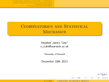 (PDF) Combinatorics and Statistical Mechanics - Alternating Sums