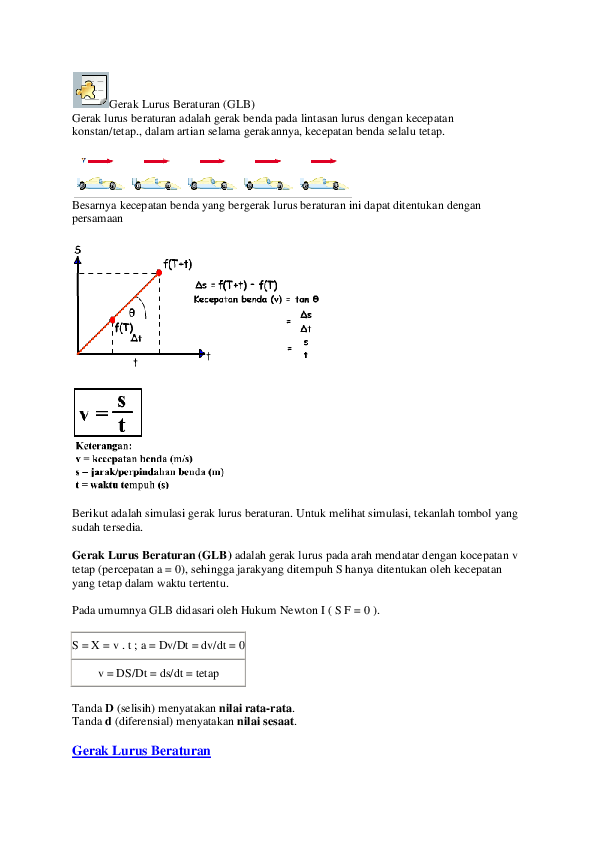 Gerak Lurus Beraturan