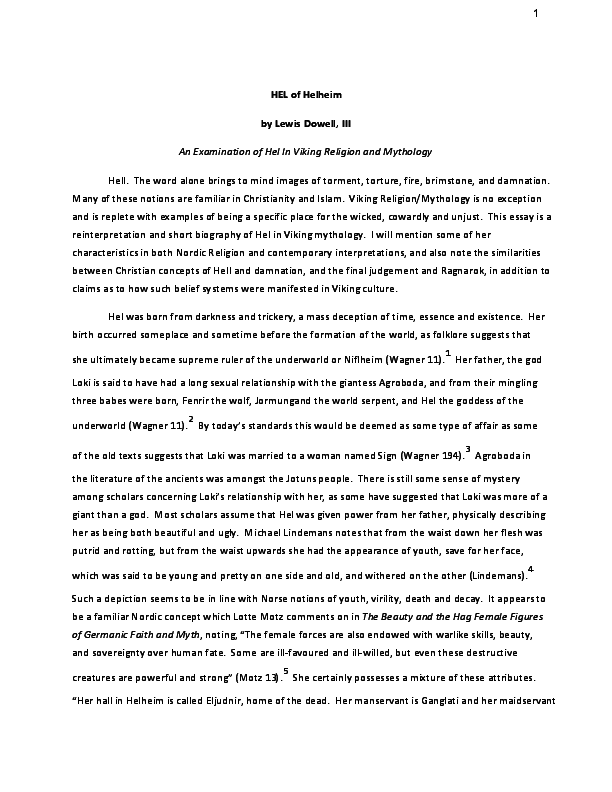 (PDF) HEL of Helheim: An Examination of Hel In Viking Religion and ...