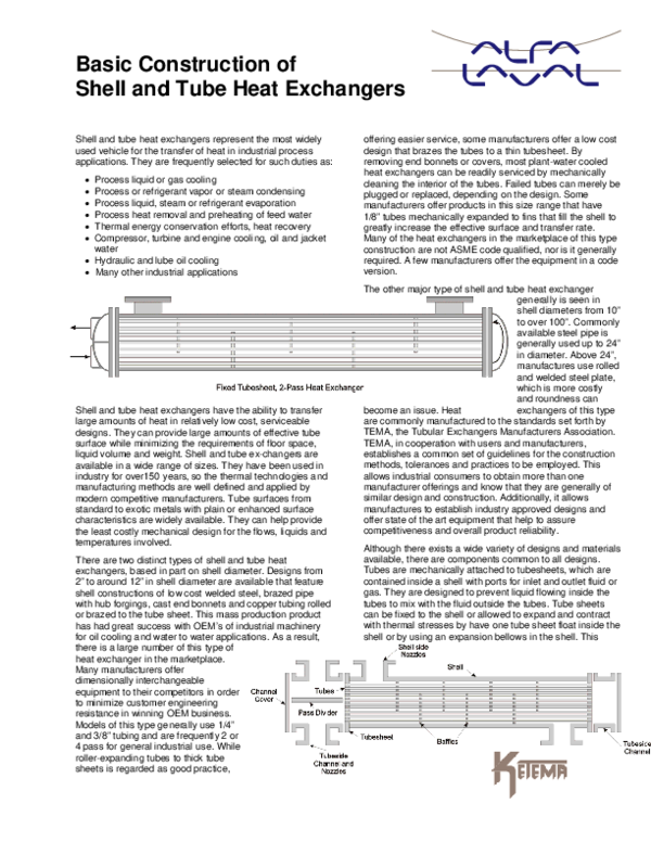 (PDF) Basic Construction of Shell and Tube Heat Exchangers