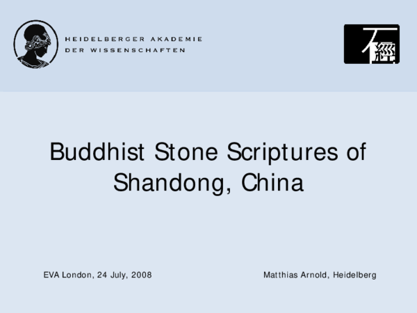 (PDF) Buddhist Stone Scriptures of Shandong, China