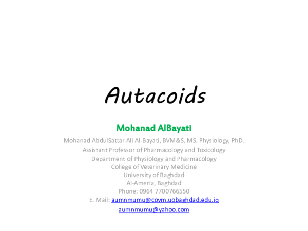 (PPT) Autacoid