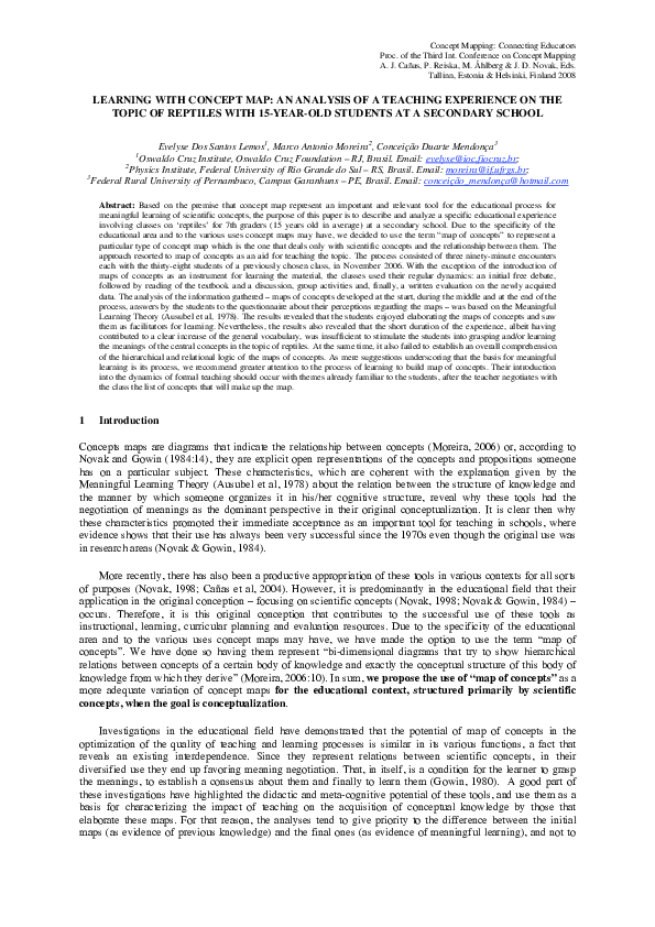 (PDF) LEARNING WITH CONCEPT MAP: AN ANALYSIS OF A TEACHING EXPERIENCE ...