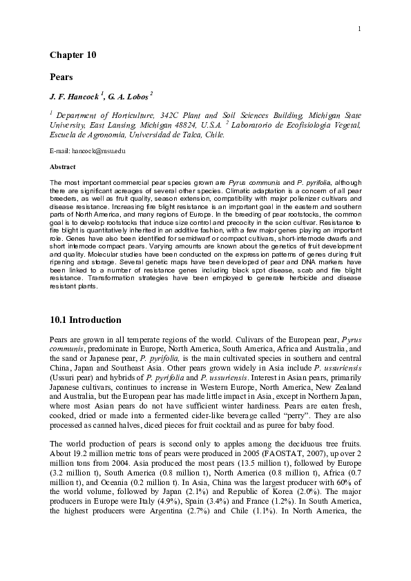 (PDF) Pear Breeding