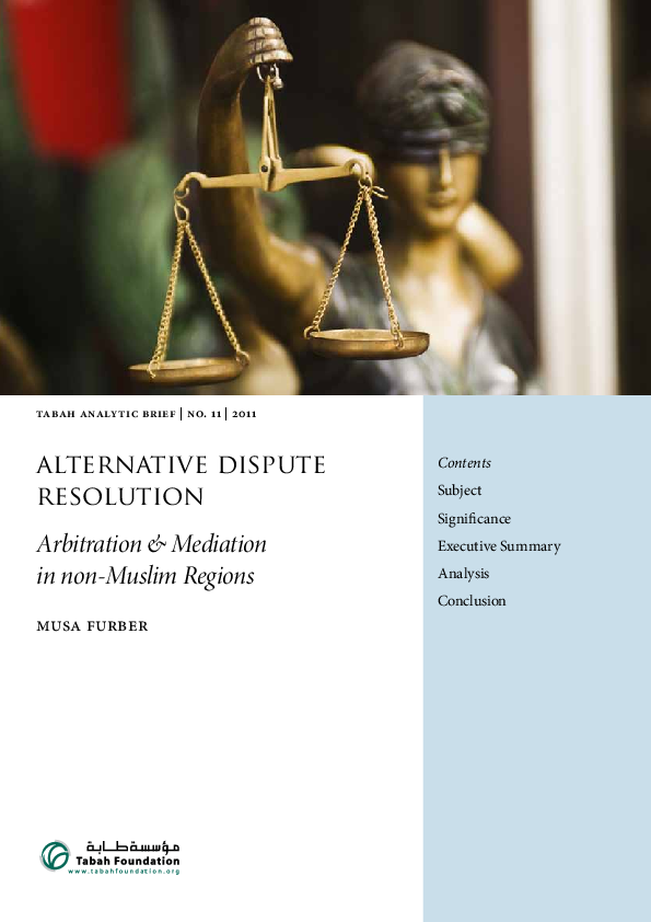 (PDF) Alternative Dispute Resolution: Arbitration & Mediation in non-Muslim Regions