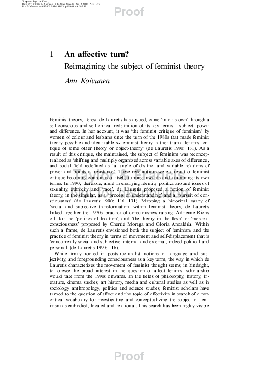 Koivunen, Anu (2010) “An Affective Turn? Reimagining the subject of ...