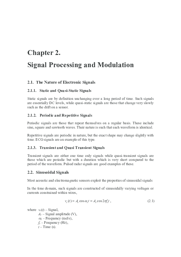 (PDF) Chapter 2. Signal Processing and Modulation 2.1. The Nature of ...