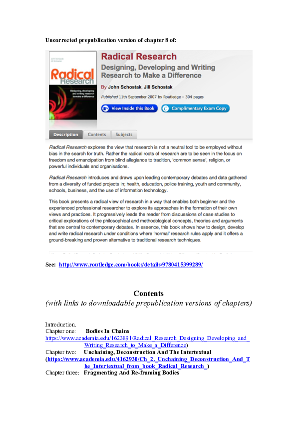 (PDF) Provocative Identities, Radical edges: Difference, Diversity And ...