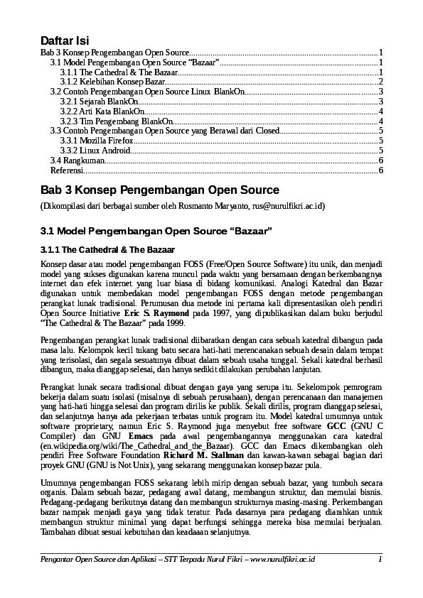 (PDF) Konsep Pengembangan Open Source