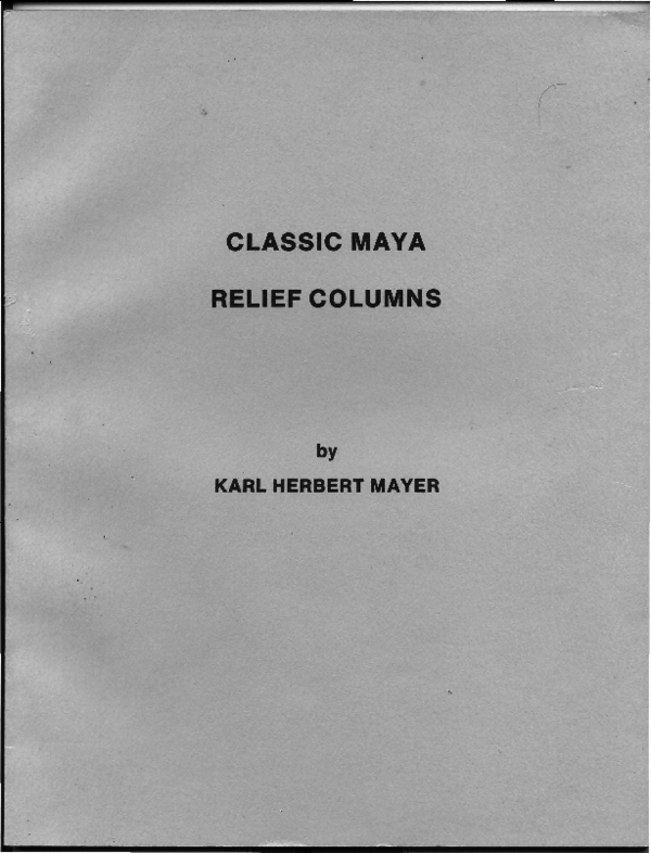 (PDF) Classic Maya Relief Columns