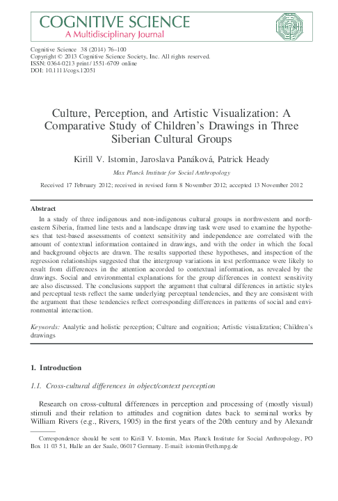 Culture, Perception, and Artistic Visualization: A Comparative Study of ...