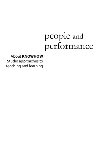 (PDF) About KNOWHOW 2: Studio approaches to teaching and learning ...