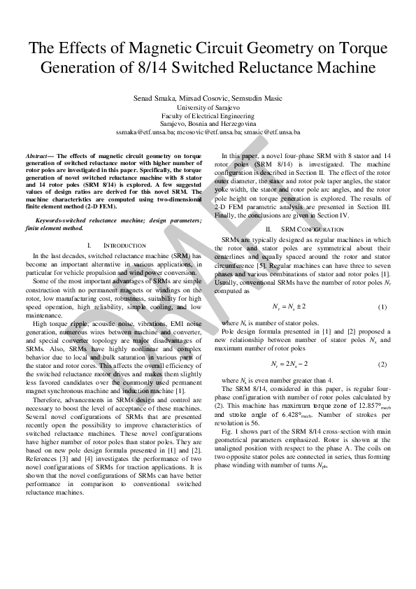 (PDF) The effects of magnetic circuit geometry on torque generation of ...