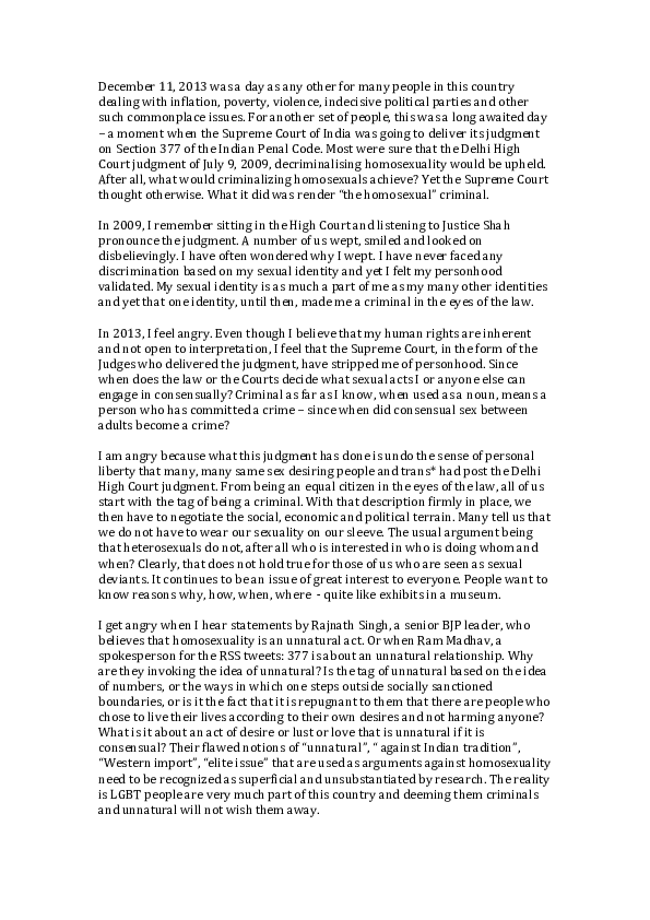 (DOC) Post the Supreme Court judgment, 2013