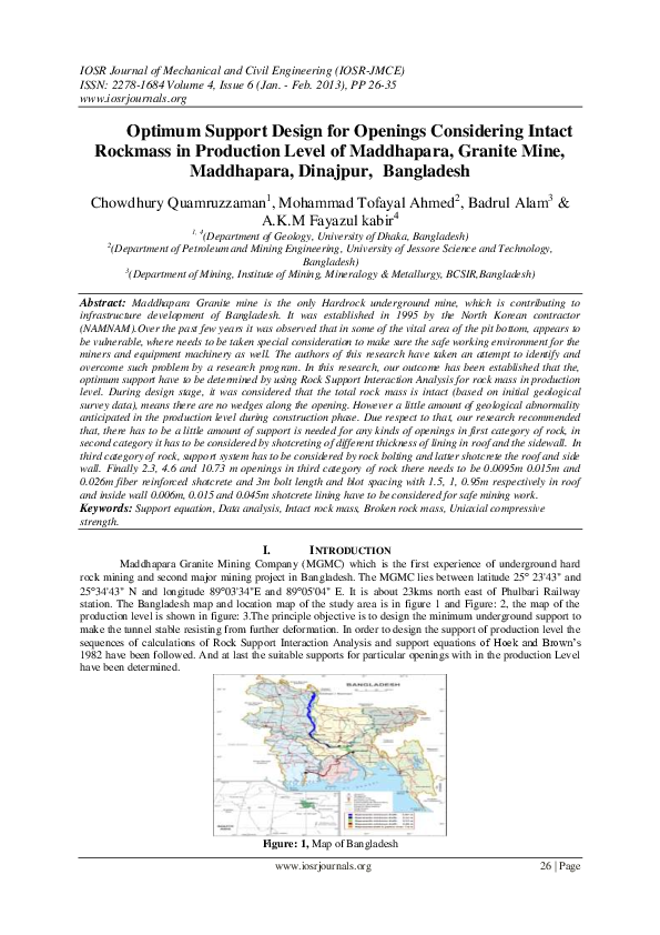 (PDF) Optimum Support Design for Openings Considering I