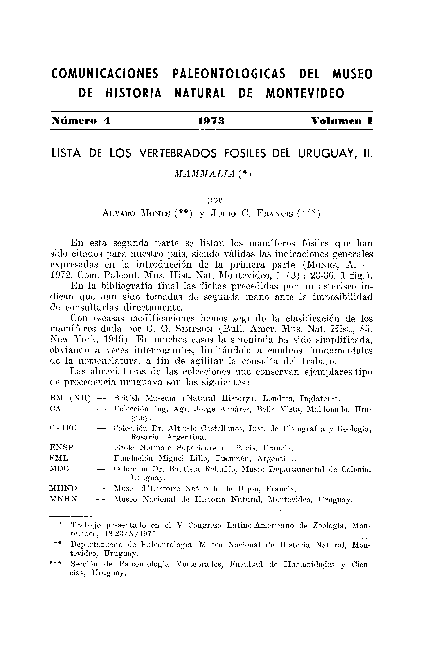 (PDF) Mones & Ubilla 1978 La Edad Deseadense (Oligoceno inferior) de la ...