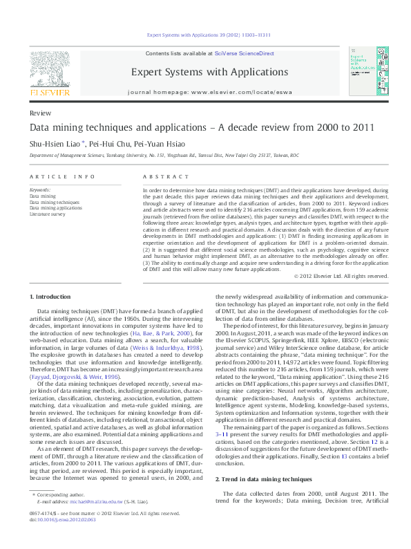(PDF) Expert Systems with Applications Volume 39 issue 12 2012 [doi 10 1016 j eswa 2012 02 063 ...