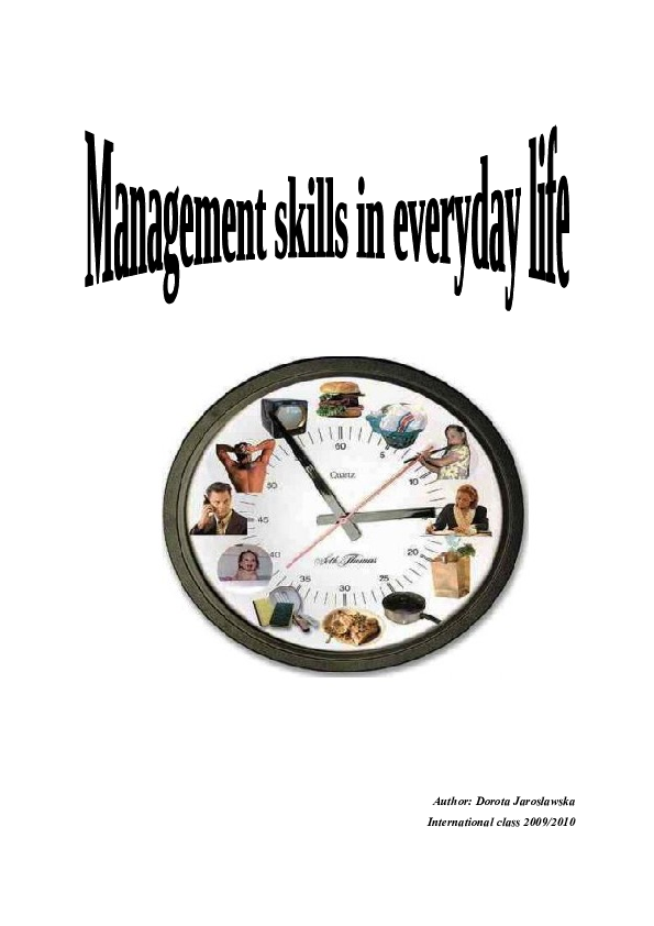 (DOC) Management skills in everyday life.