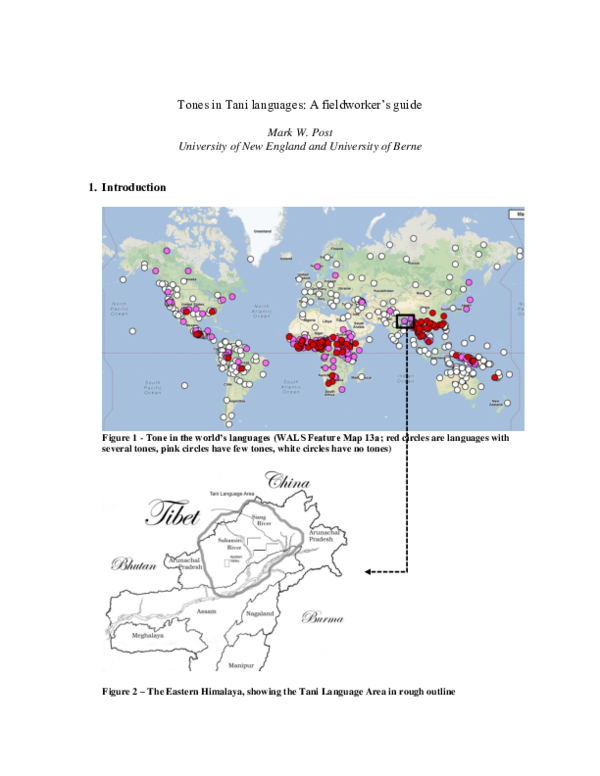 (PDF) Tones in Tani languages: A fieldworker's guide