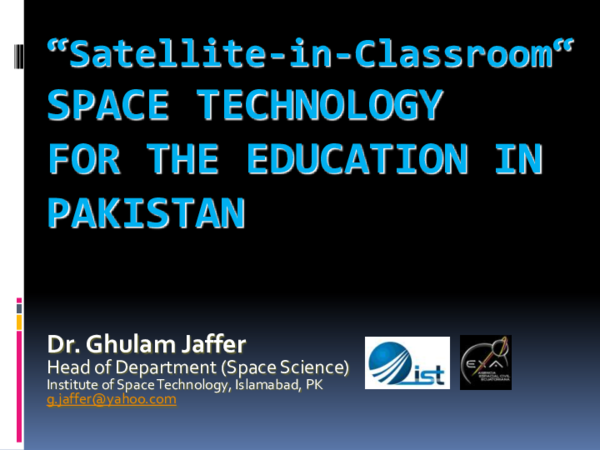 (PDF) "Satellite-in-Classroom" SPACE TECHNOLOGY FOR THE EDUCATION IN ...