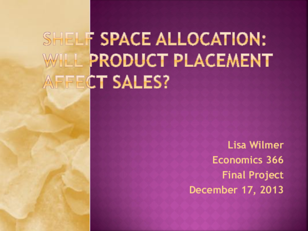 Ppt Shelf Space Allocation Will Product Placement Affect Sales