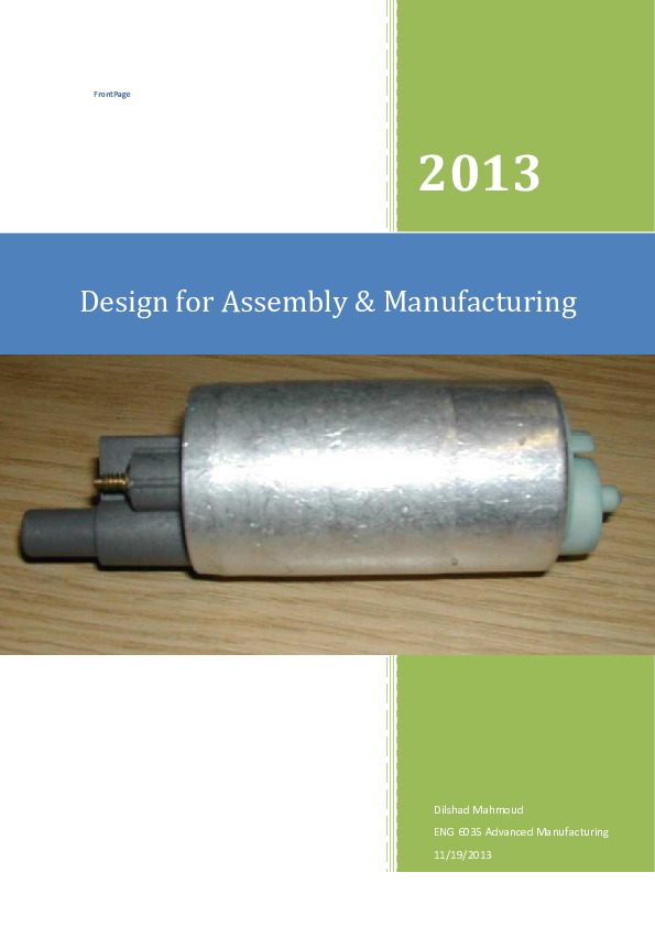 (PDF) Design for Assembly & Manufacturing