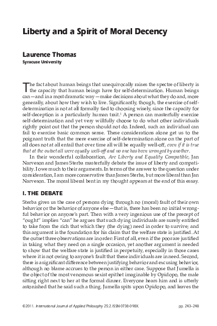 (PDF) Liberty and the Spirit of Moral Decency