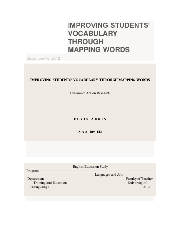 (DOC) IMPROVING STUDENTS vocabulary through mapping words