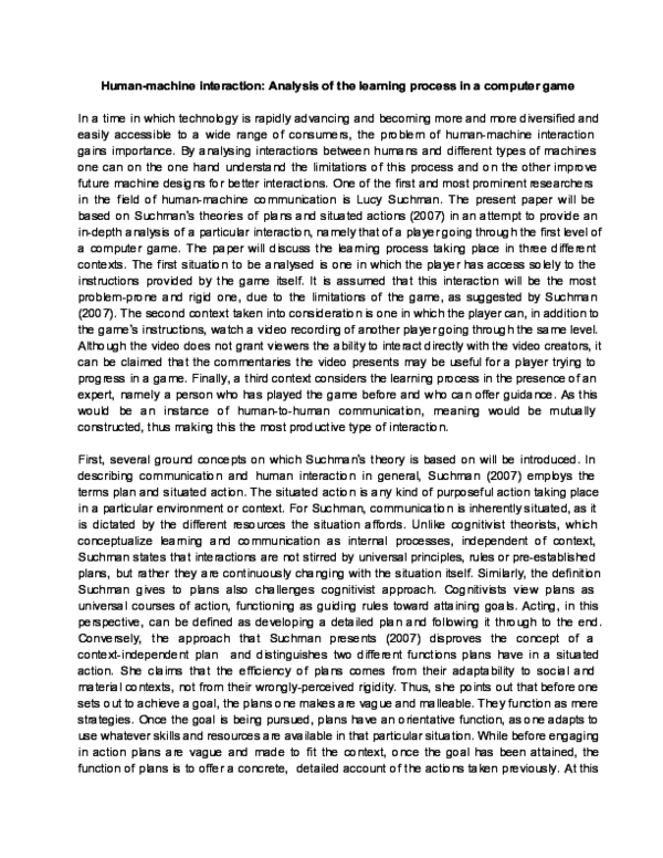 (PDF) Human­-machine Interaction: An Analysis of the Learning Process ...